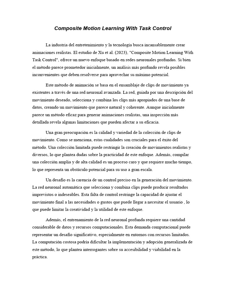 Composite Motion Learning With Task Control | PDF | Red neuronal artificial | Informática