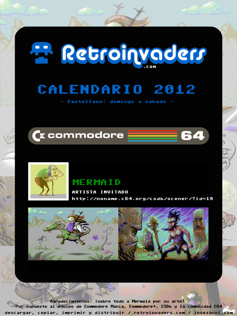 Calendario c64 Retroinvaders 2012 Es Lunes A Domingo | PDF