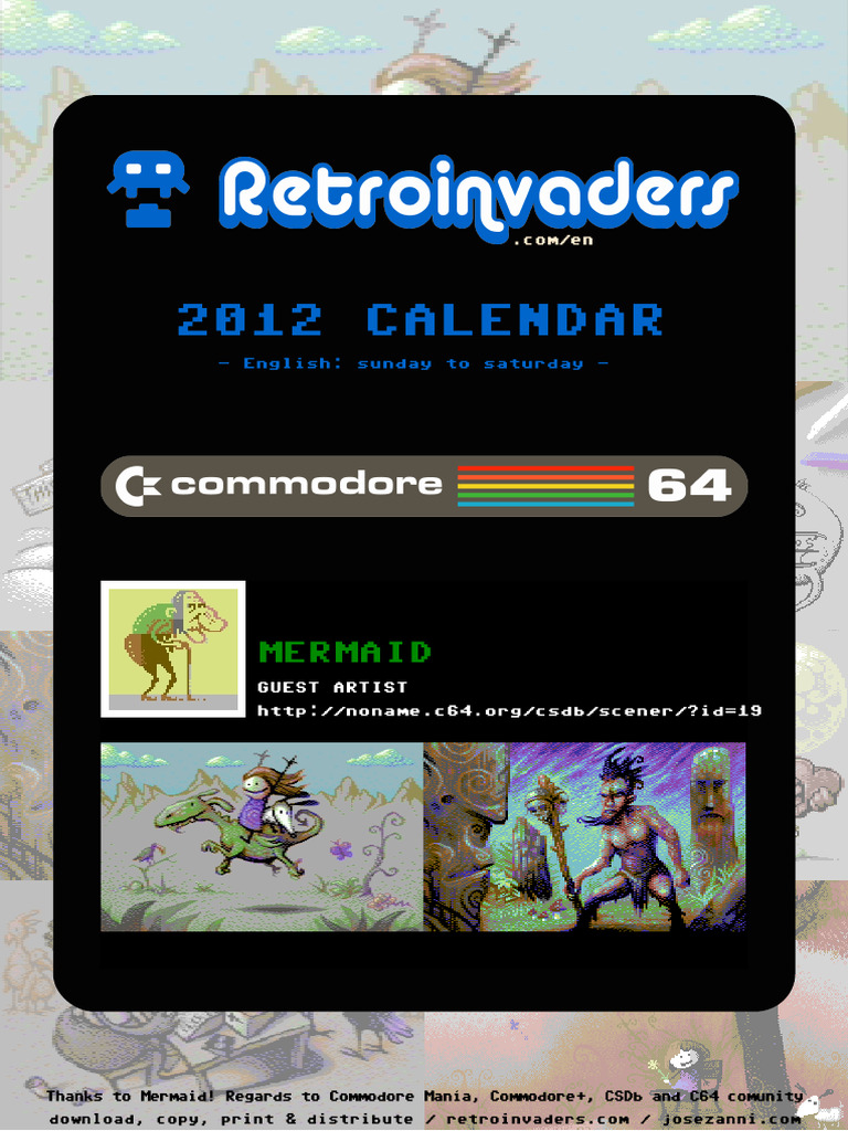 Calendario c64 Retroinvaders 2012 en Sun2sat | PDF