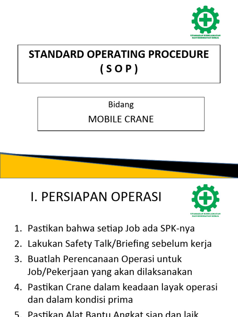 SOP Mobile Crane | PDF | Komputer | Teknologi & Rekayasa