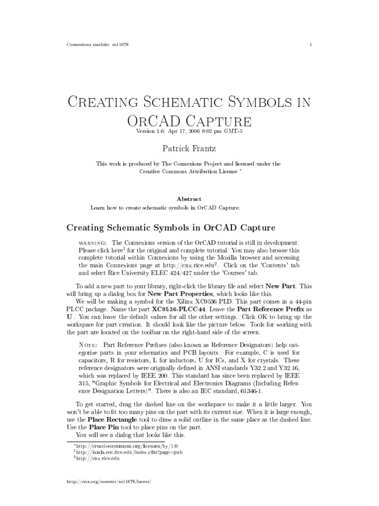 Creating OrCAD Capture Symbols | PDF | Computing | Software