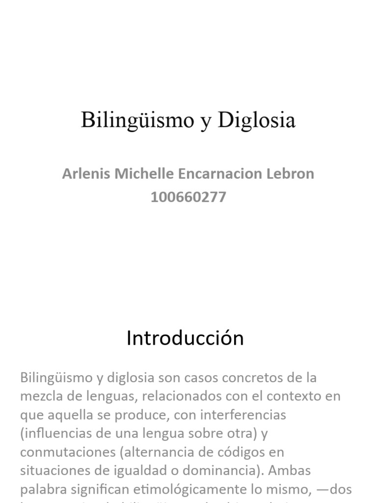 Bilingüismo y Diglosia | PDF | Multilingüismo | Lingüística