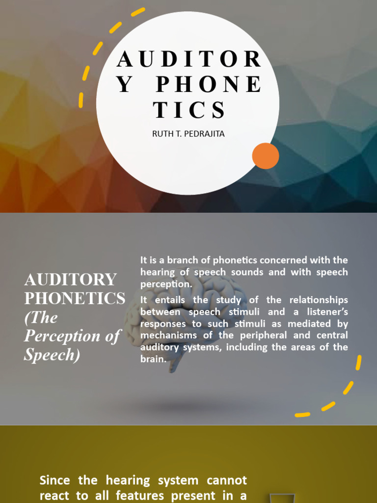 Auditory Phonetics | PDF | Ear | Hearing
