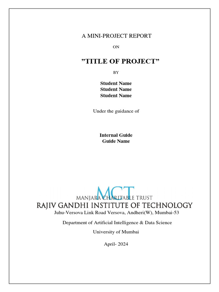 SE-Mini Project Report Format-1 | PDF | Thesis | System