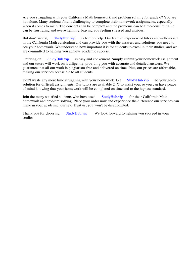 California Math Homework and Problem Solving Grade 6 Answers | PDF | Mathematics | Worksheet