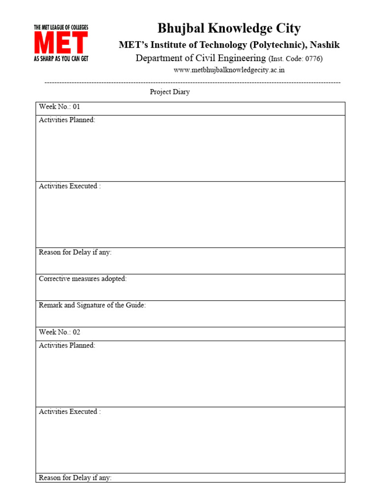 Weekely Diary Final | PDF | Engineering