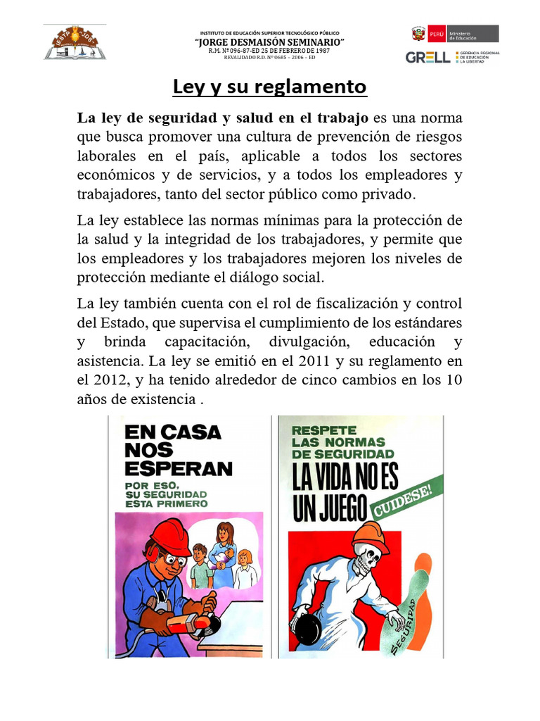 Ley y Su Reglamento | PDF | Derecho laboral