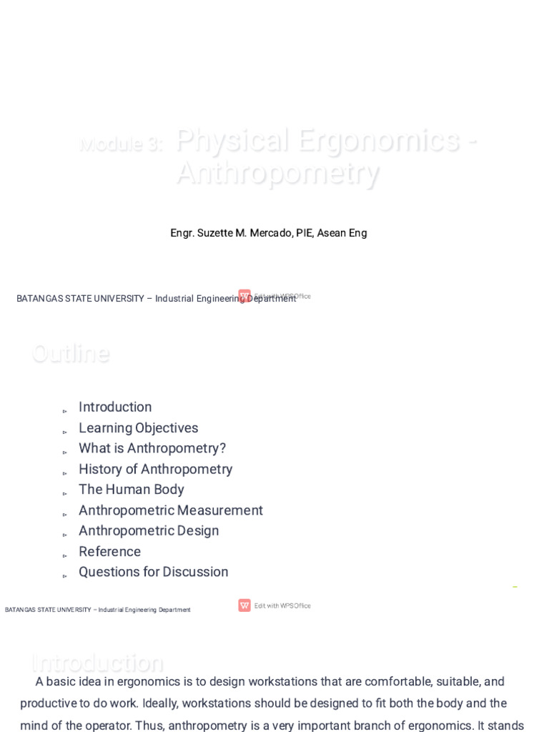 Topic-3 Physical-Ergonomics Anthropometry | PDF | Anthropometry | Chair