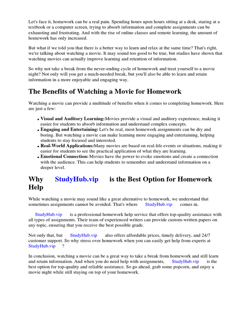 Homework Movie Online | PDF | Homework
