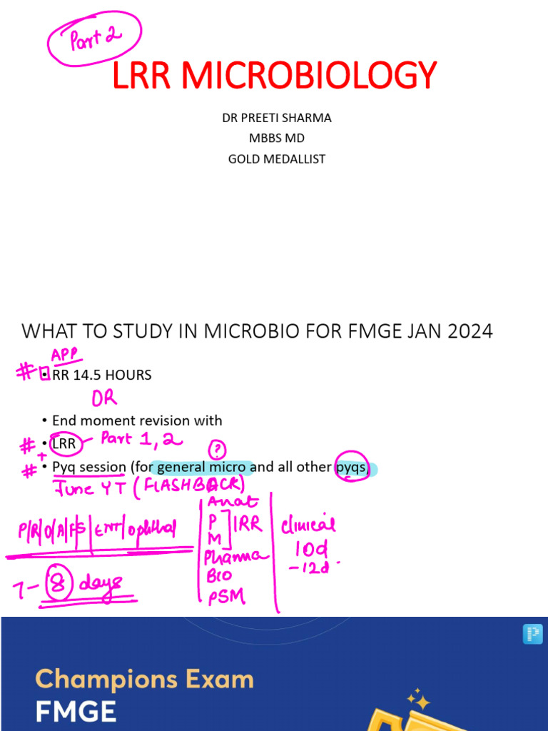 LRR FMGE Microbiology Part 2-1 | PDF | Streptococcus | Escherichia Coli