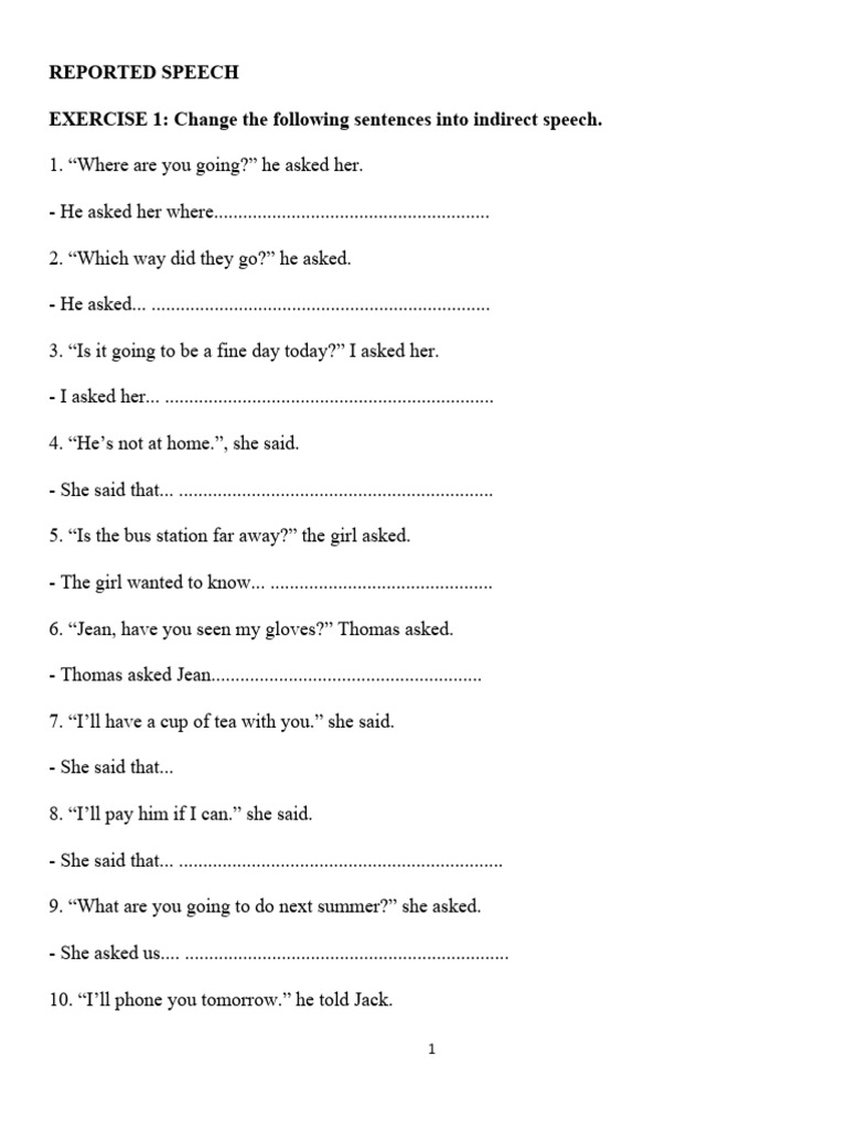 Reported Speech | PDF