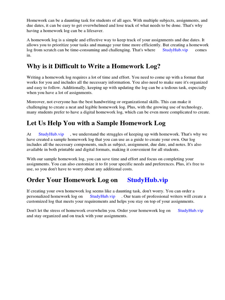Sample Homework Log | PDF | World Wide Web | Internet & Web