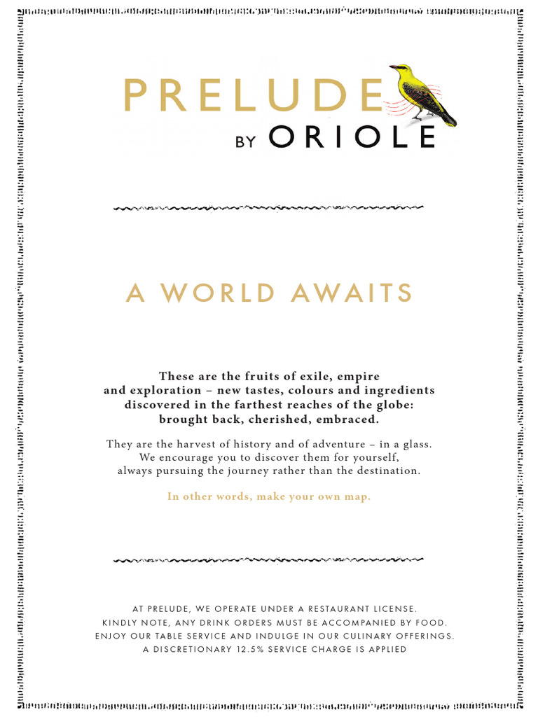 Prelude by Oriole - Cocktail Menu 2024 | PDF | Whisky