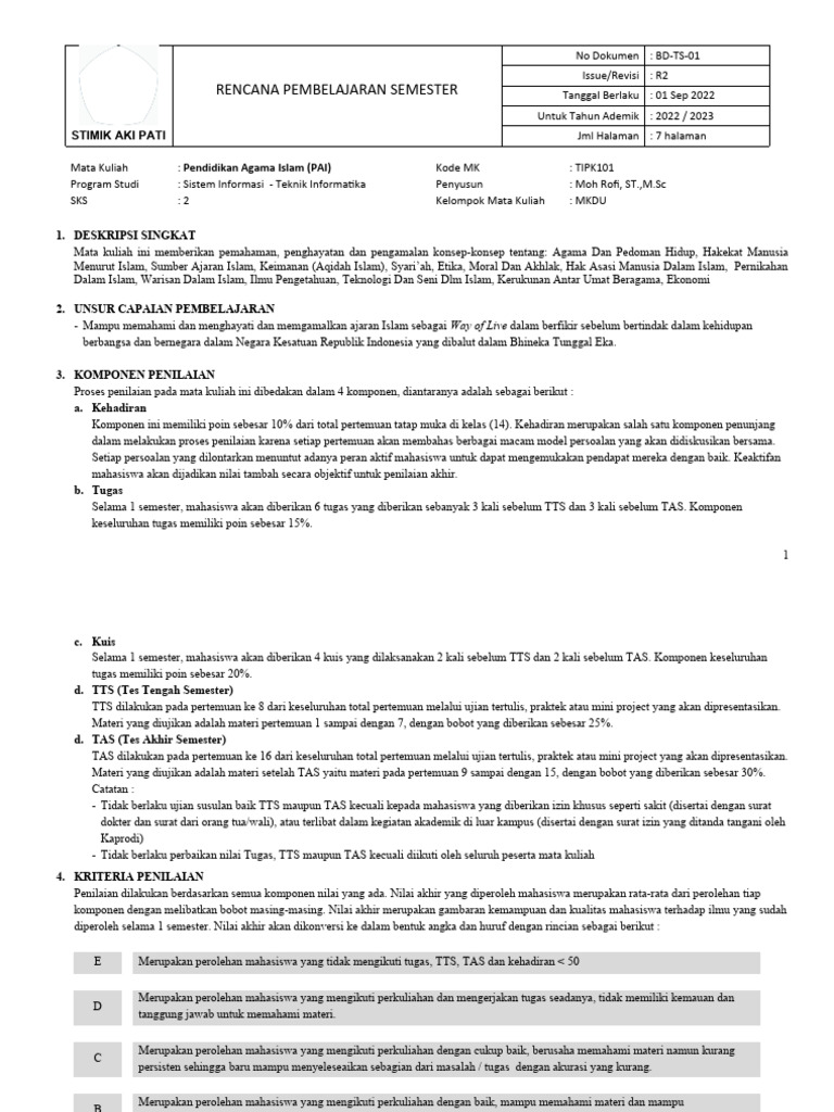 2022!09!05 Rps Pai Si-Ti (Moh Rofi) - Final | PDF