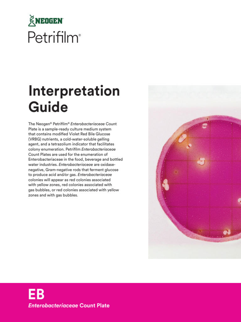 Petrifilm Enterobacteriaceae EB Count Plate Interpretation Guide | PDF ...