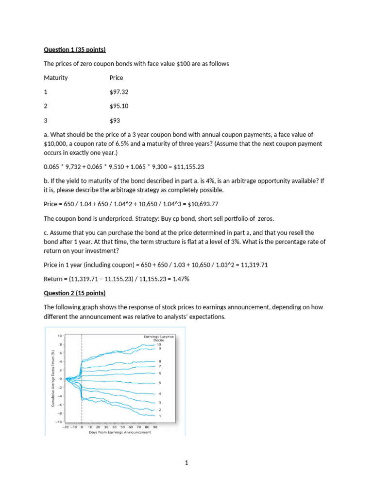 441 Final Quiz 2021 | Download Free PDF | Bonds (Finance) | Stocks