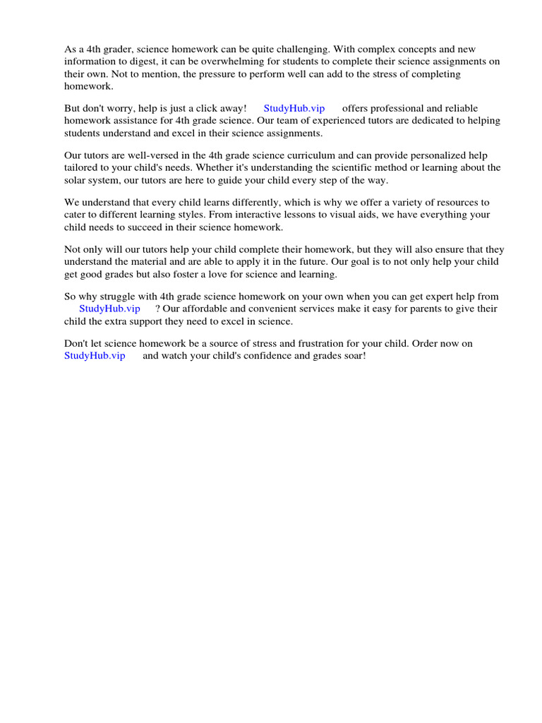 Science Homework 4th Grade | PDF | Worksheet | Science