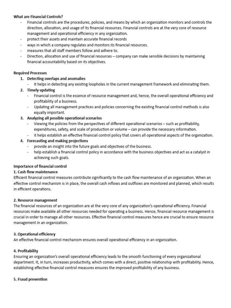 Financial Control | PDF | Equity (Finance) | Retained Earnings