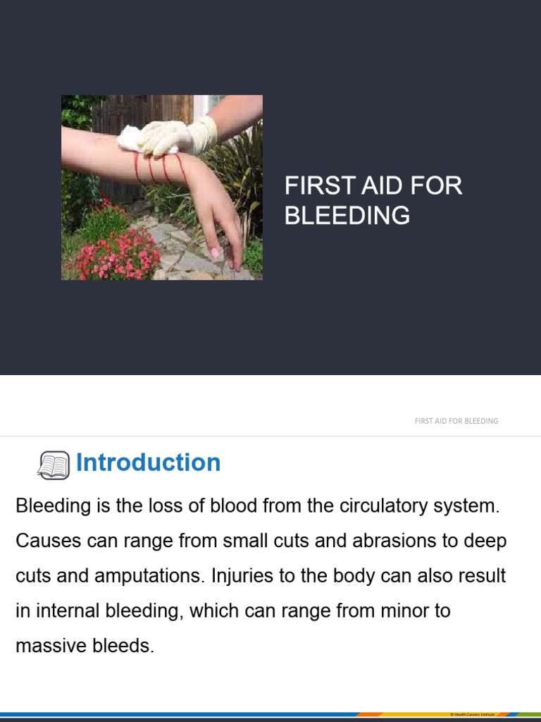 First Aid For Bleeding | Download Free PDF | Bleeding | Wound