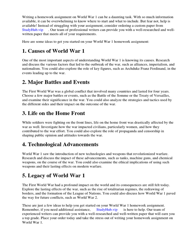 World War 1 Homework Ideas | PDF | World War I | Facebook