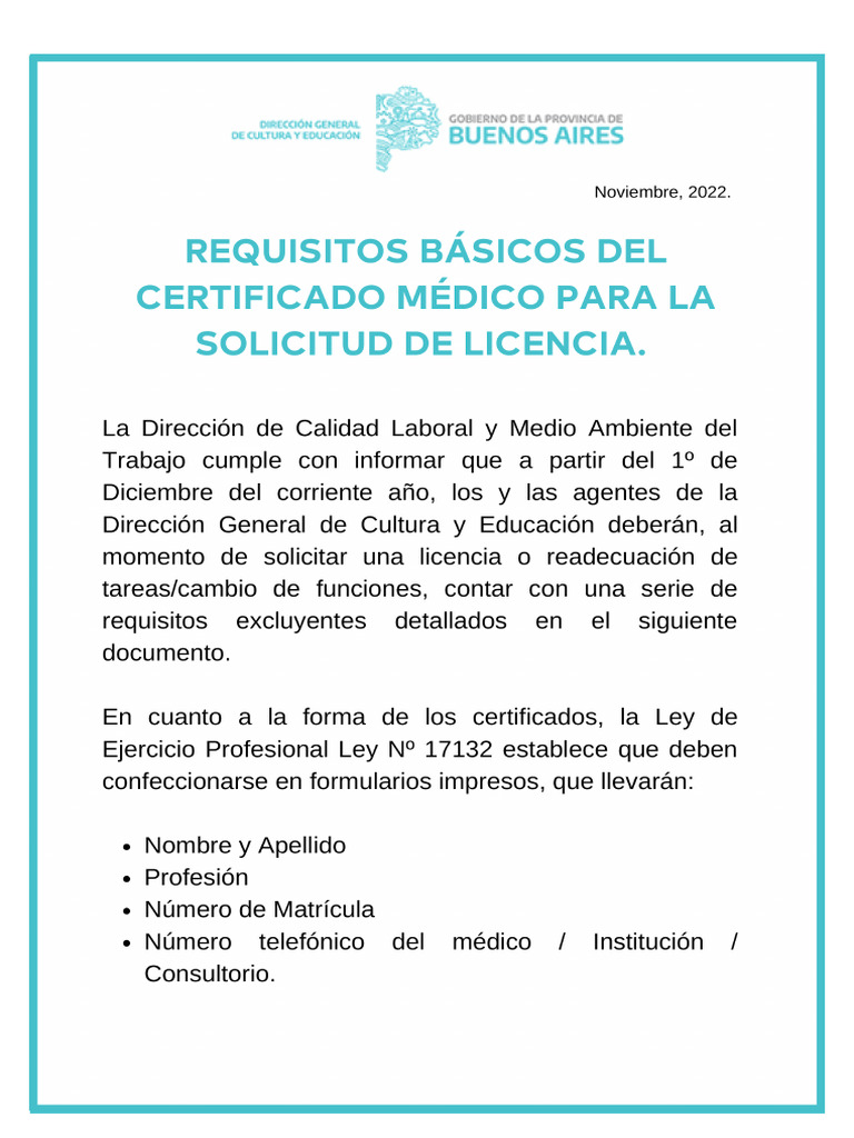 Licencias Médicas DGCYE | PDF