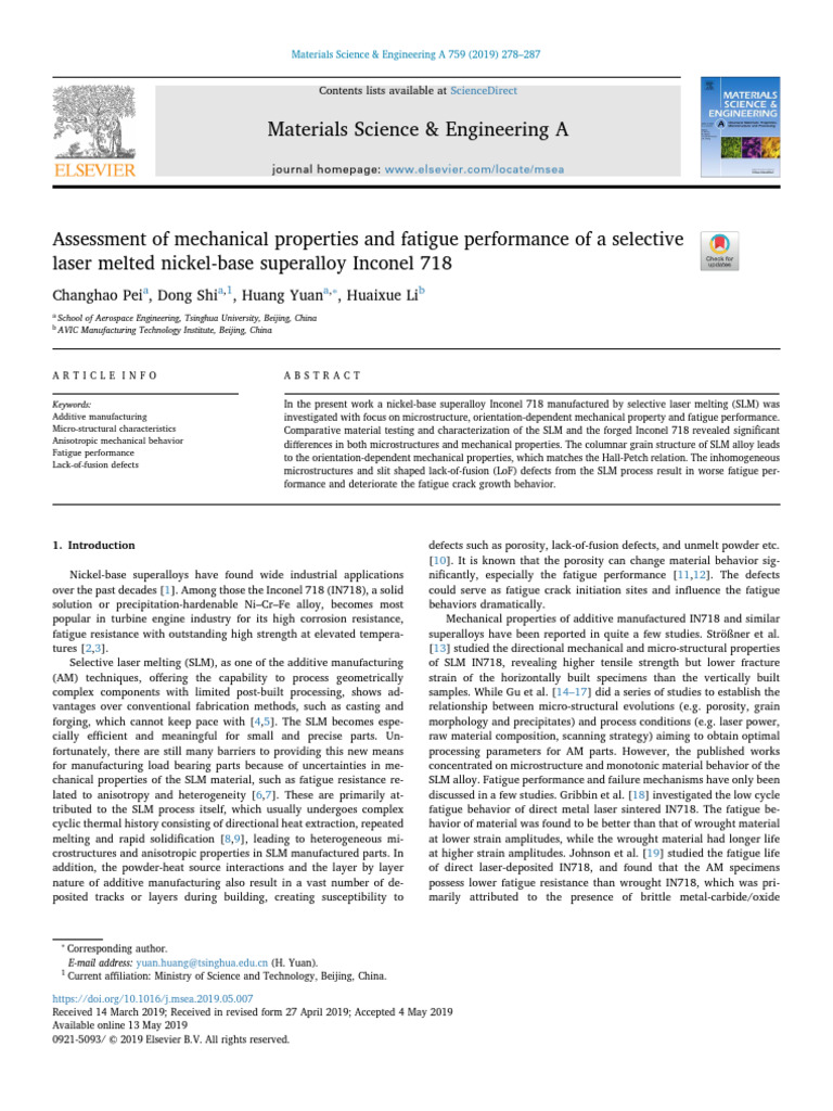 2019-Assessment of Mechanical Properties and Fatigue Performance of A ...