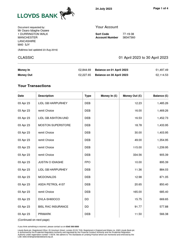 Statement 3 | PDF | Banks | Service Industries