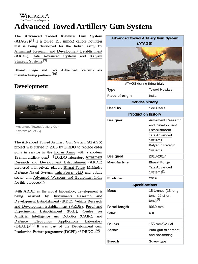 Advanced Towed Artillery Gun System | PDF | Ballistics | Artillery