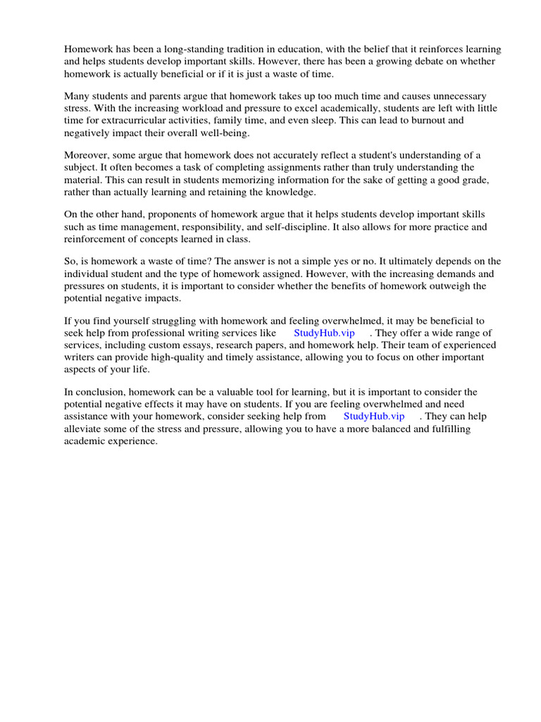 Is Homework A Waste of Time Book | PDF | Homework | Learning