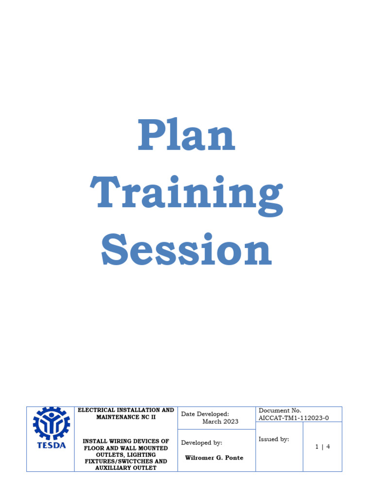 1 Plan Training Session Inventory | Download Free PDF | Personal Computers | Computer Network