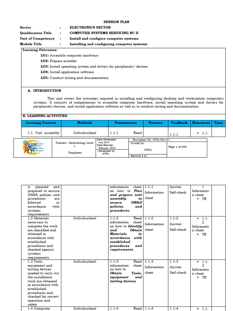 CSS Session Plan | PDF | Installation (Computer Programs) | Operating System