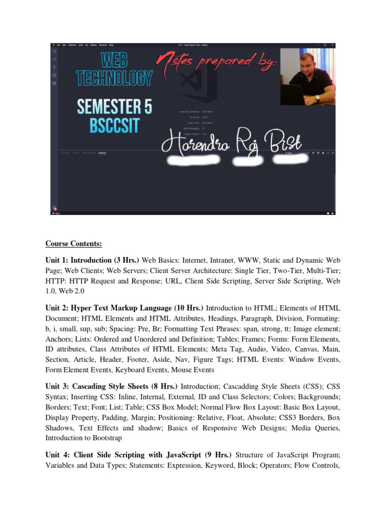 Web Technology Complete Notes | PDF | Dynamic Web Page | World Wide Web