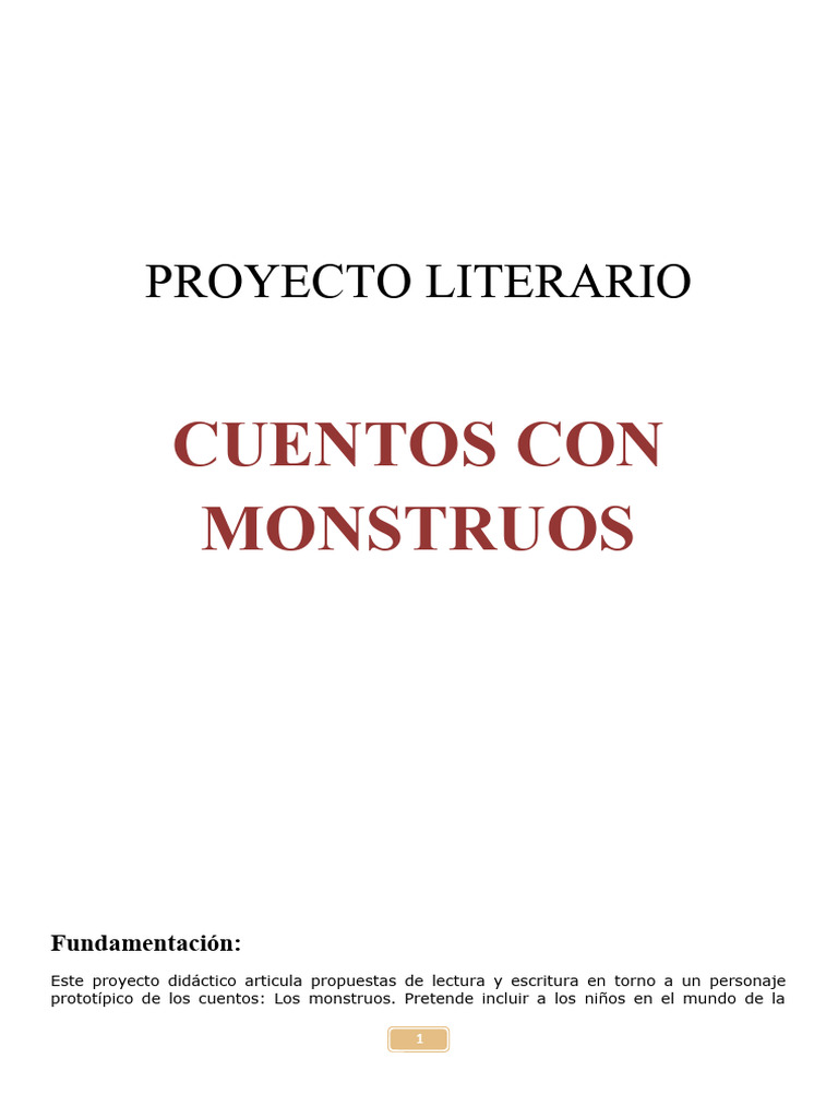 MONSTRUOS | PDF | Cuentos | Escritura