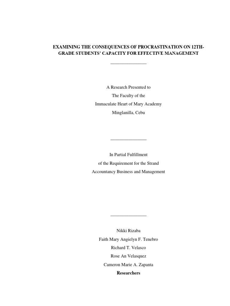 group-4-final-manuscript-all-chapter | PDF | Professional Skills | Procrastination