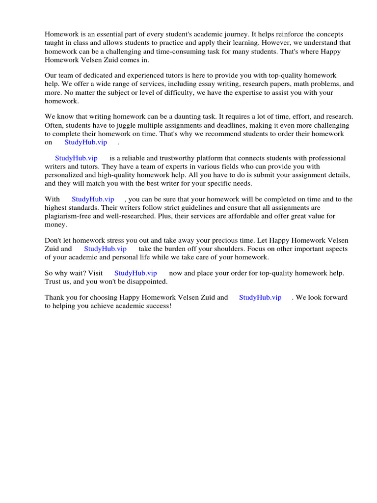 Homework Help by Happy Homework Velsen | PDF | Homework | Reinforcement