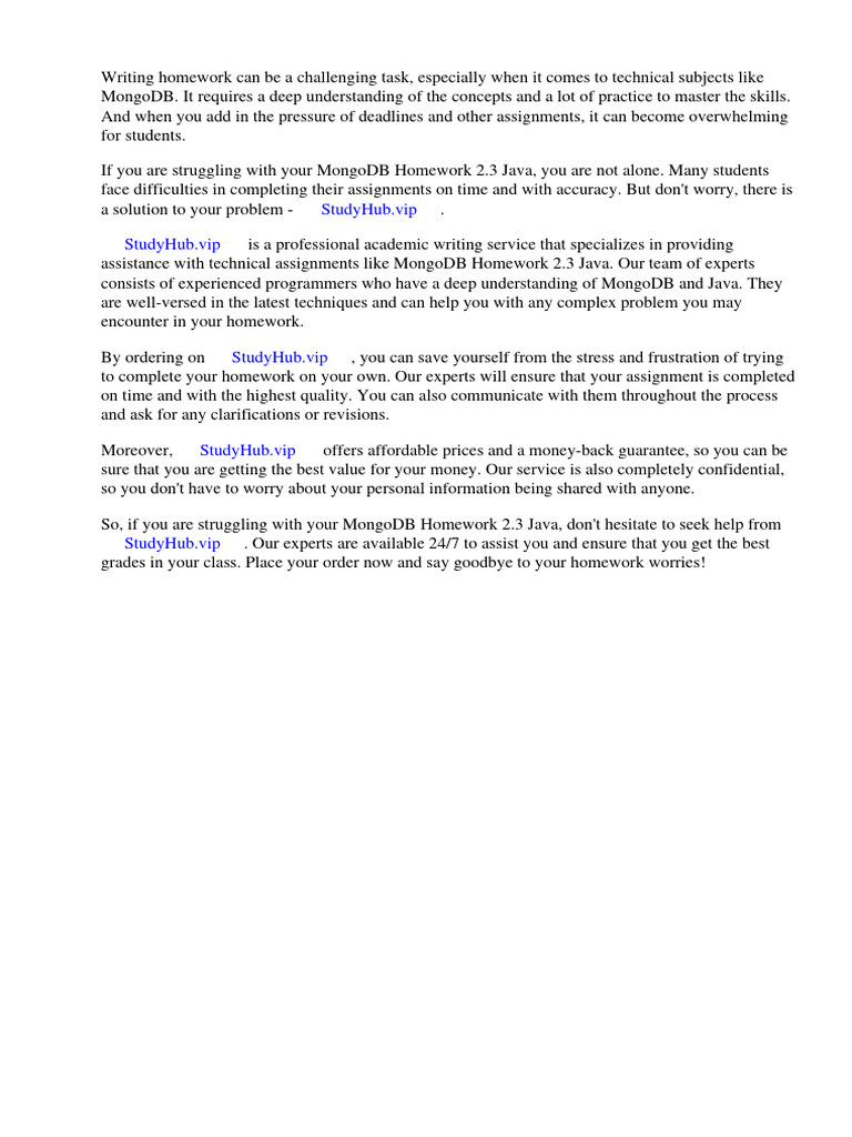 Mongodb Homework 2.3 Java | PDF | No Sql | Databases