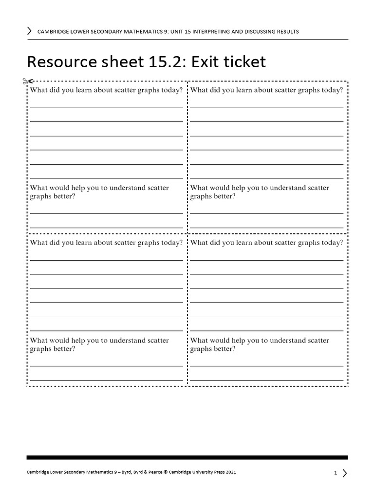 Resource Sheet 15.2 Exit Ticket | PDF