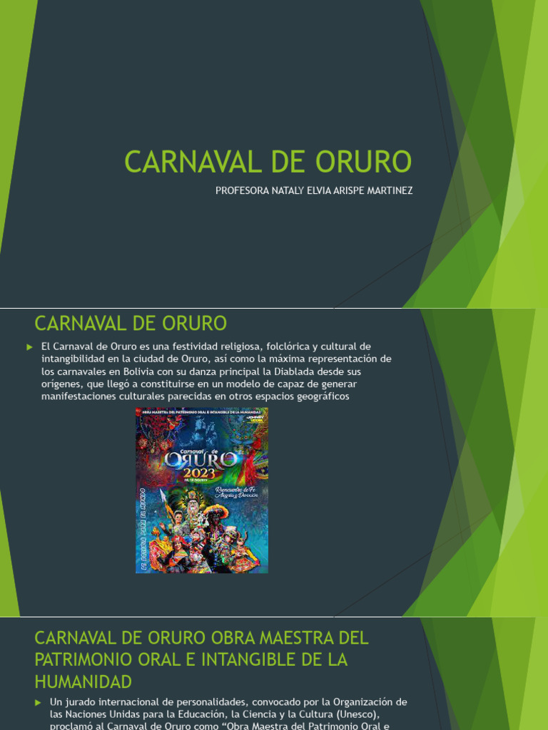 Carnaval de Oruro: Patrimonio Cultural | PDF | Bolivia