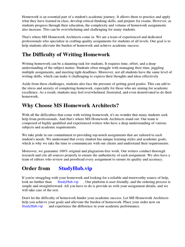 Ms Homework Architects | PDF | Homework | Design