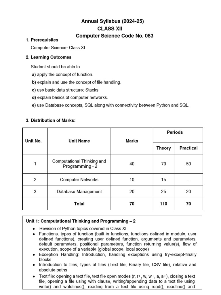 12 Computerscience Eng 2024 25 | PDF | Computer Network | Relational Model