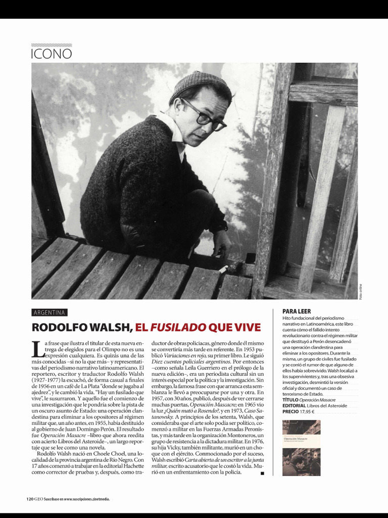 Icono: Rodolfo Walsh, El Fusilado Que Vive | PDF
