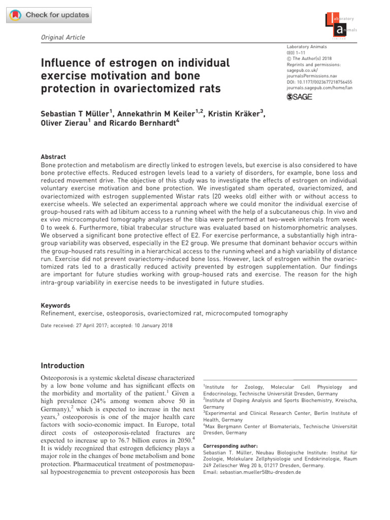 Influence of Estrogen On Individual Exercise Motivation and Bone ...