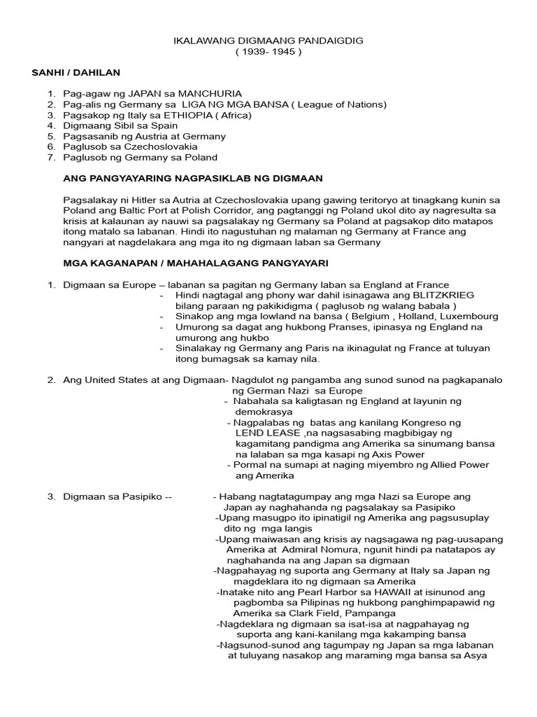 World War 2 Notes | PDF