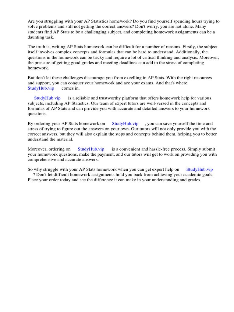 AP Stats Chapter 10 Homework Answers | PDF | Statistics | Advanced ...