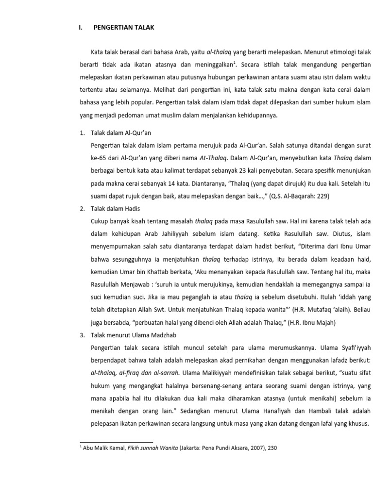 Pengertian Talak | PDF