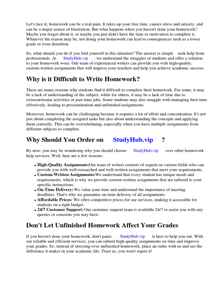 What Should I Do If I Havent Done My Homework | PDF | Homework | Social ...