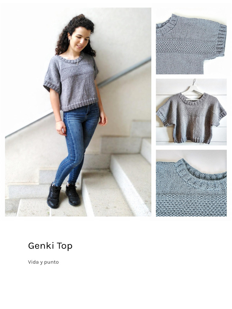 Genki Top English | PDF | Basic Knitted Fabrics | Knitting