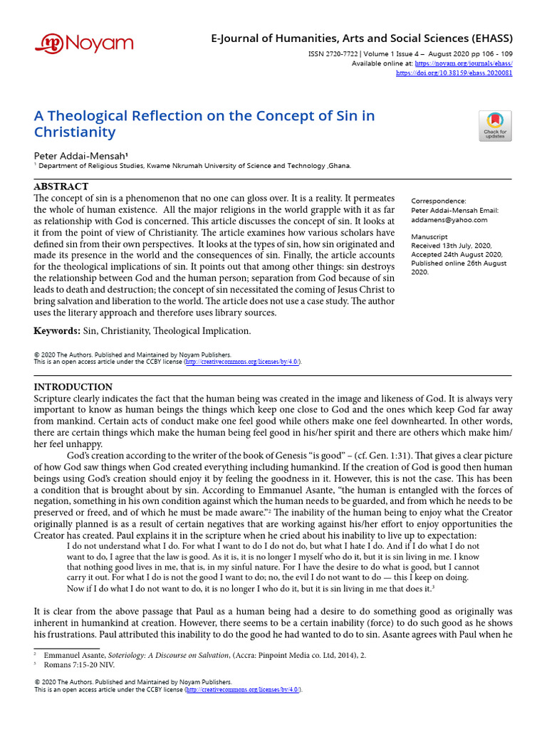 Theological Insights on Sin in Christianity | PDF | Salvation | Sin