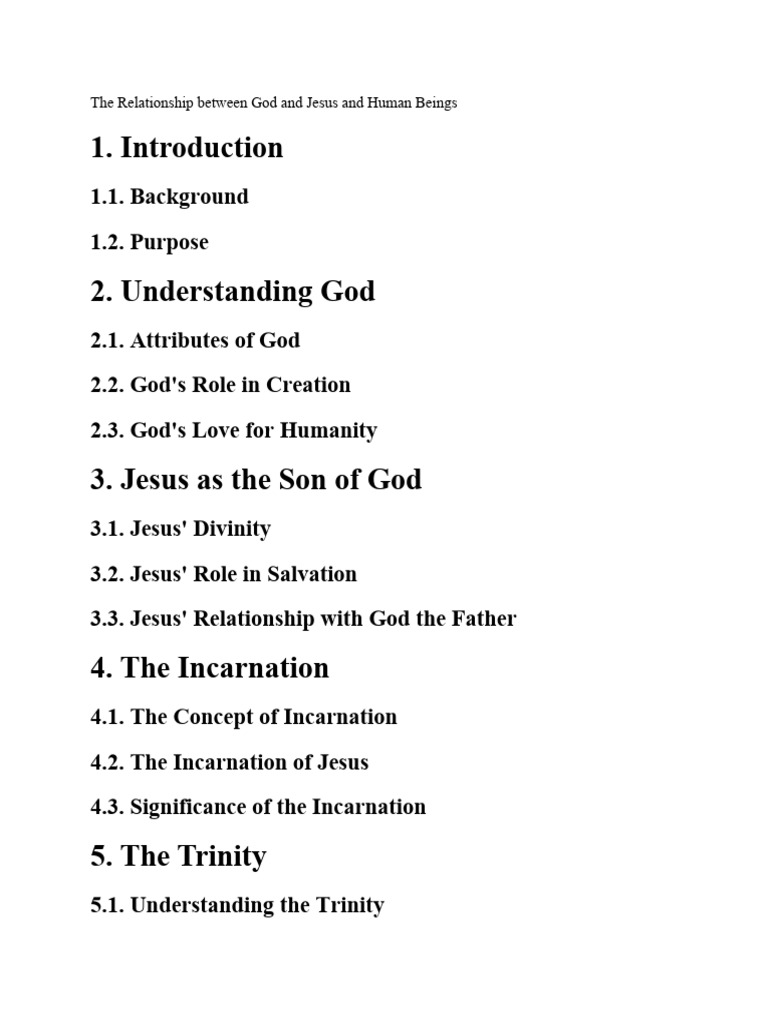 God, Jesus, and Humanity's Relationship | PDF | Assurance (Theology ...