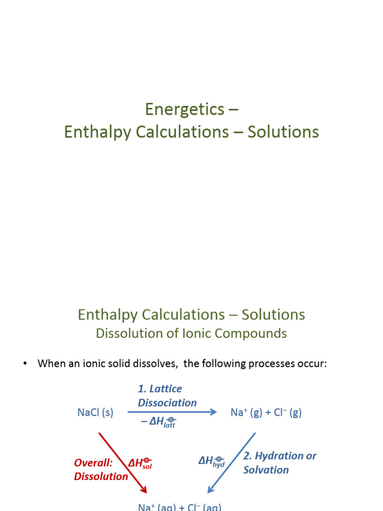 M1-6D - Enthalpy Calculations-Solutions | Download Free PDF | Solvation | Ion
